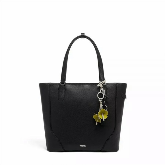 Tumi | Accessories | Tumi Flower Key Chain Purse Bag Charm Green Leathr ...